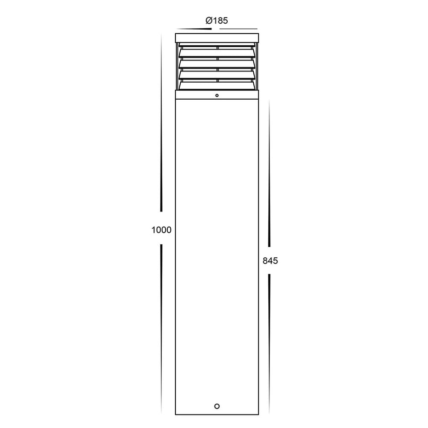 Roga 24W LED 1000mm Louvred Bollard 240V Black / Tri-Colour - HCP-2624 ...