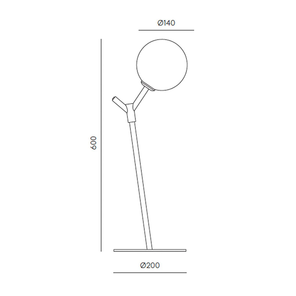 Atom 5W LED Table Lamp Matt Black / Opal - ARO.S1214/NEG/OPAL
