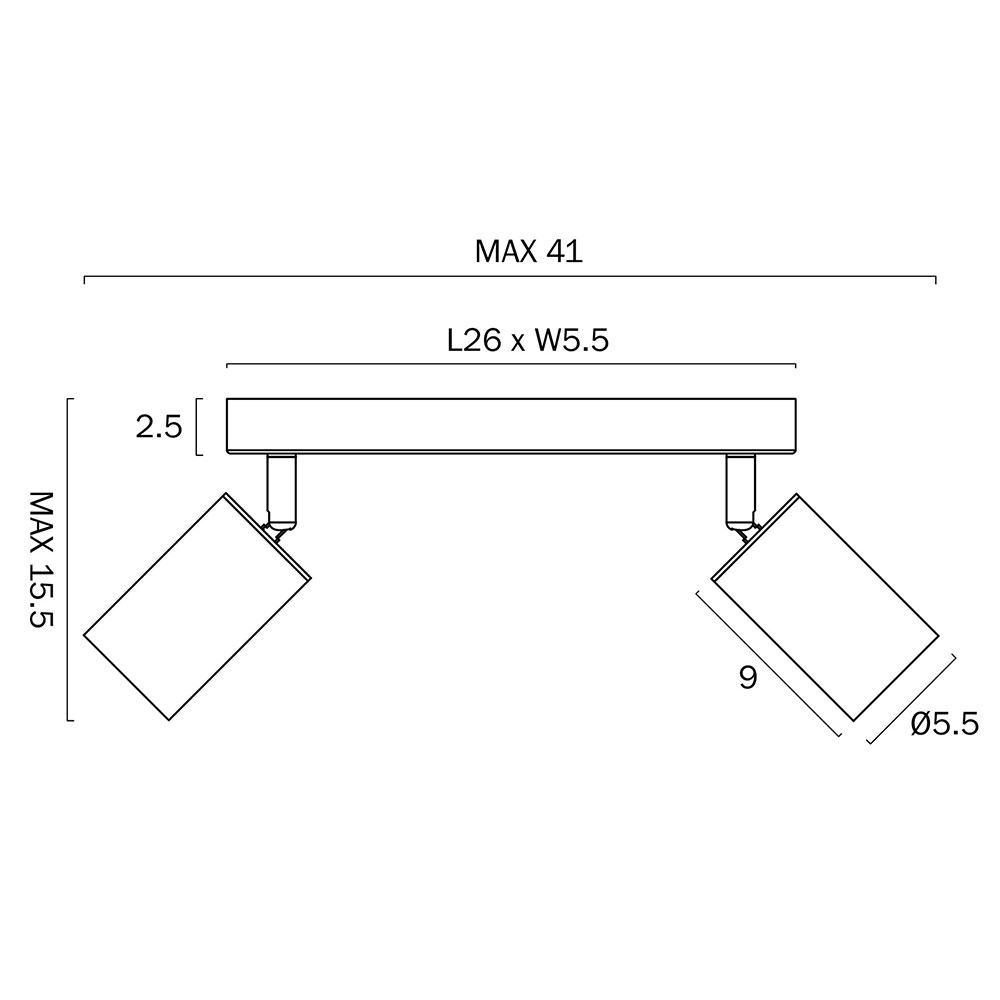 Picard 2 Light LED Spotlight White / Tri-Colour - PICARD SP2-WH