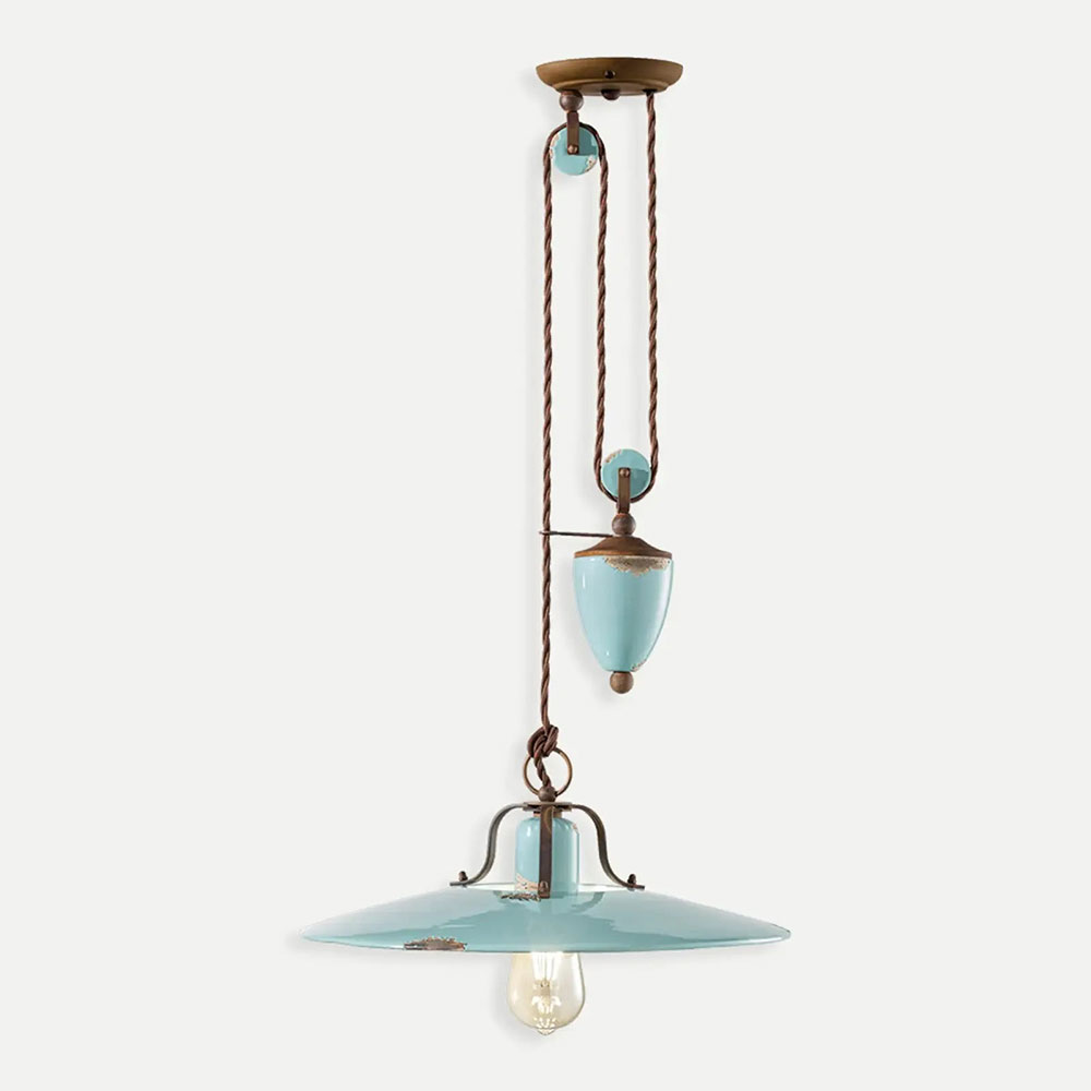 Country Rise & Fall Pendant Vinage Light Blue - FER.C1446-VIA
