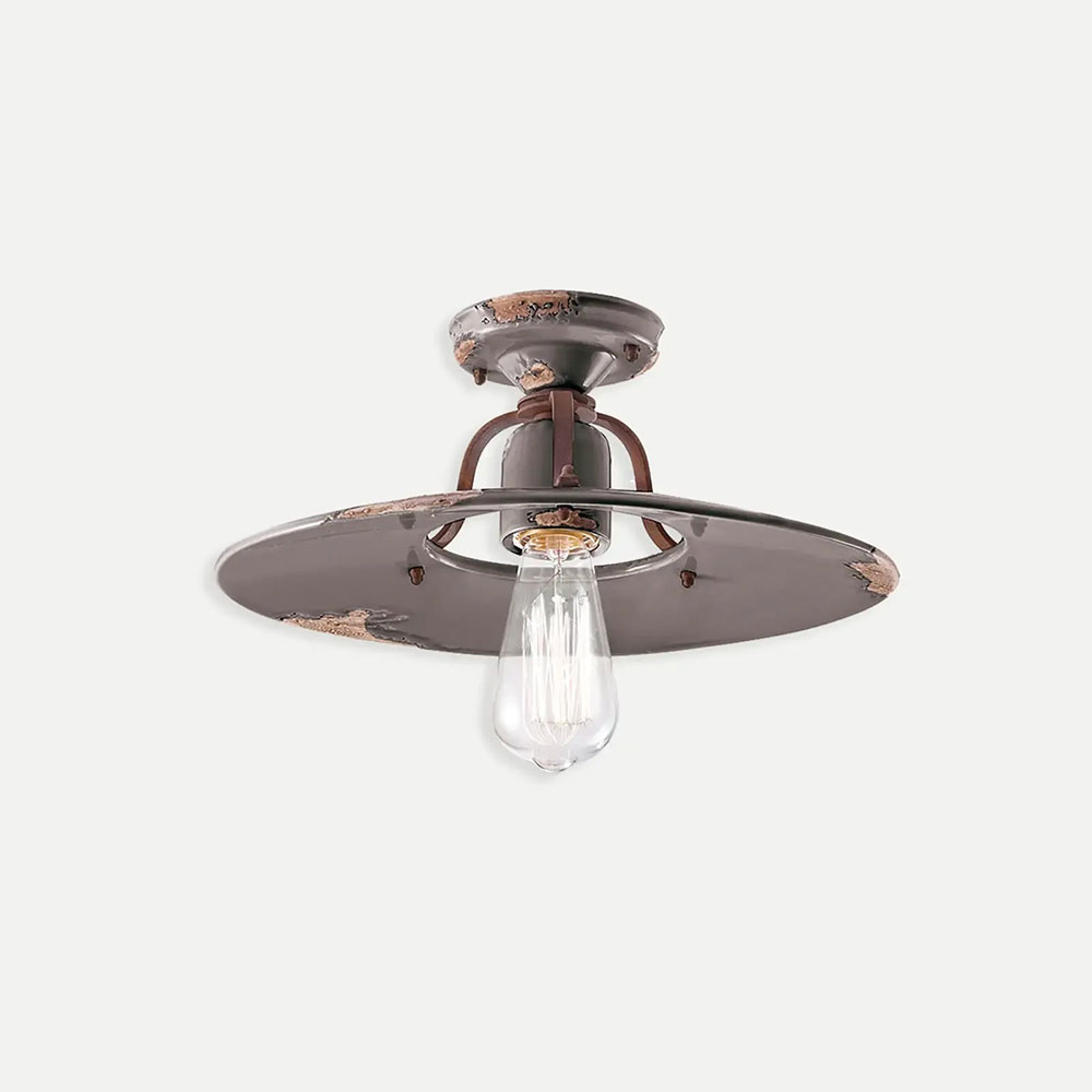 Country Large Ceiling Light Vintage Dove Grey - FER.C1445-VIT