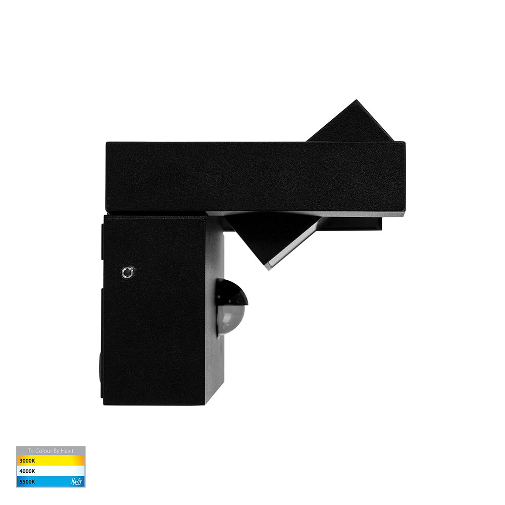 Locu 36W LED Floodlight With Sensor Black / Tri-Colour - HV3733T-BLK-P