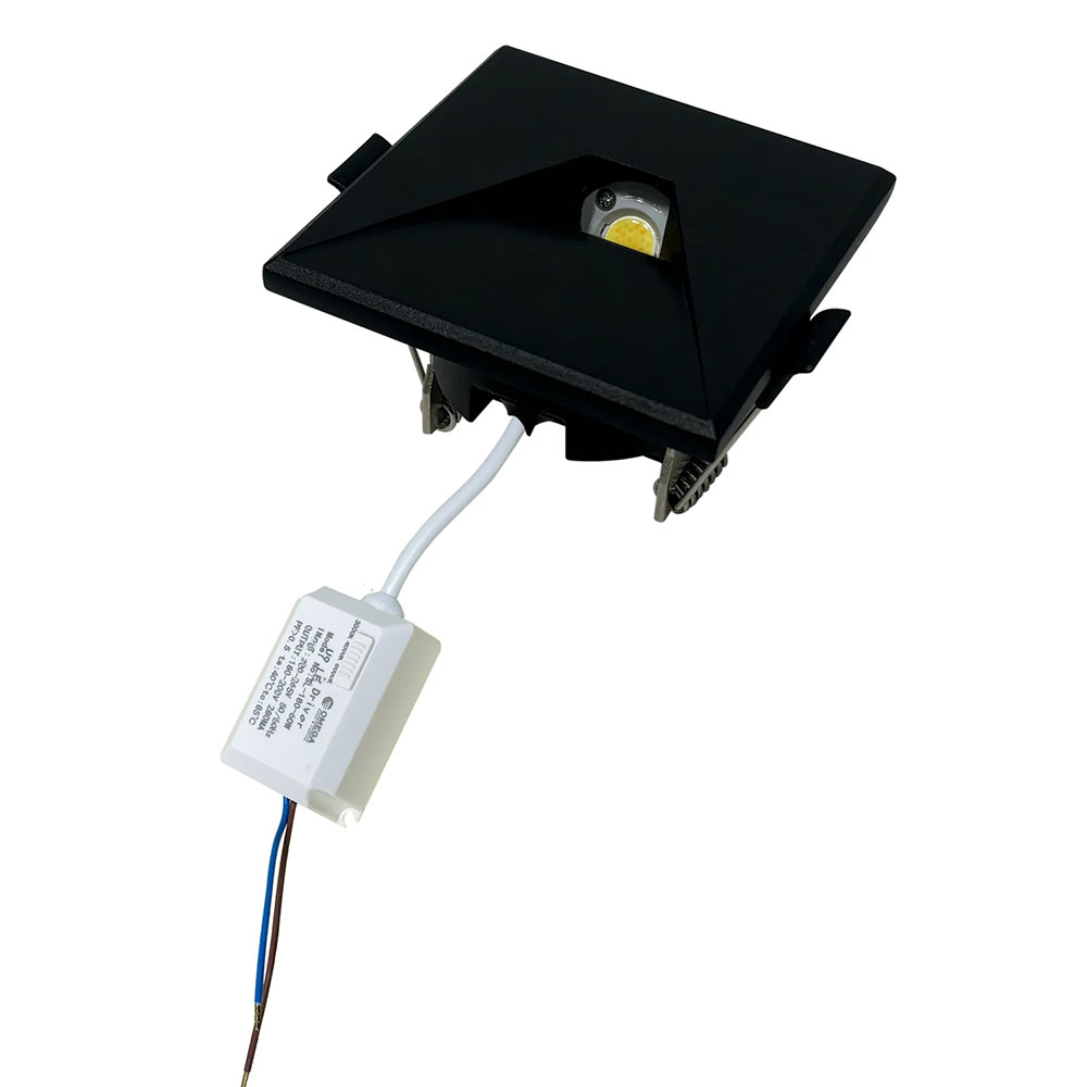 STE LED Tri-CCT Dimmable Recessed Square Step Lights Black - STE30 ...