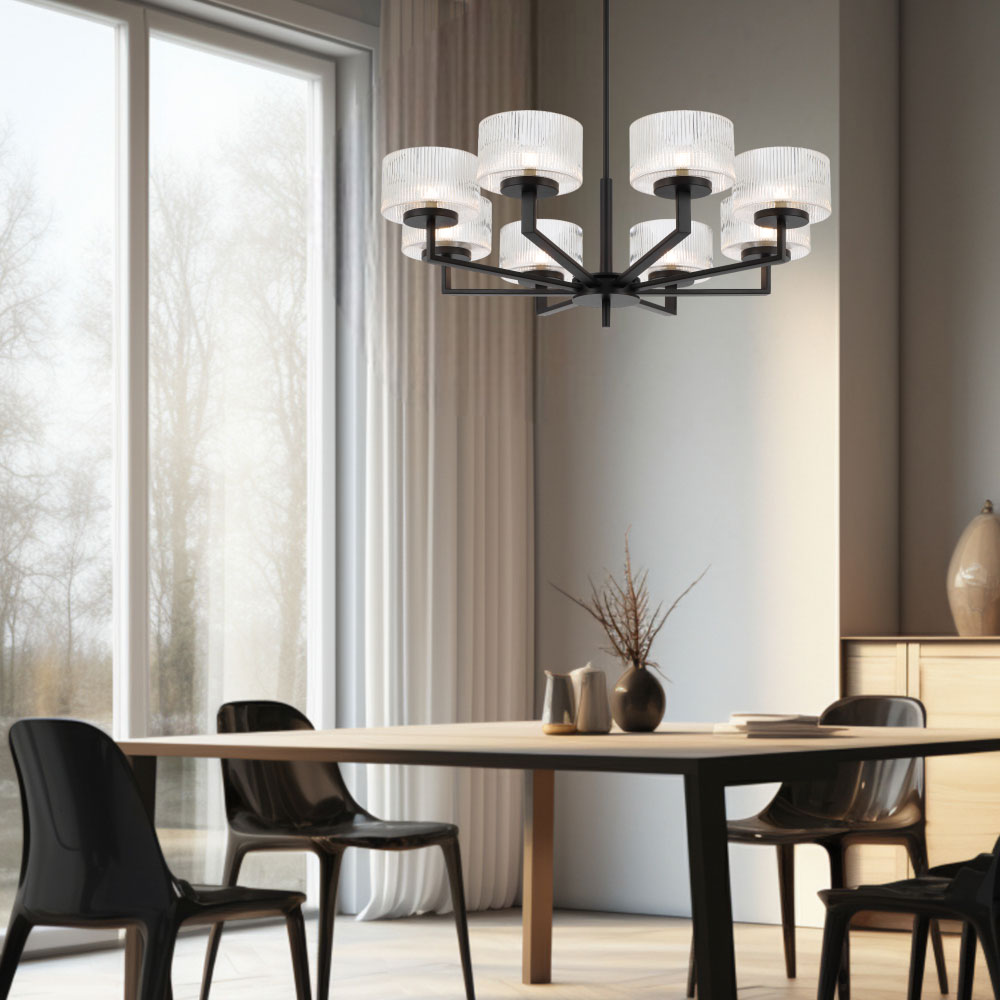 Moreno II 8 Light Pendant Black - MORENO2 PE8-BK