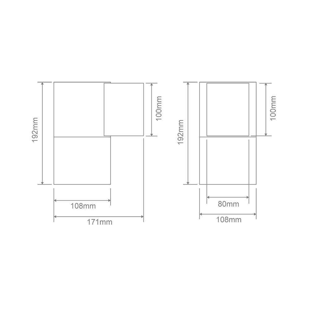 PIPER-PRO-1-SQR Exterior LED Wall Light Black / Tri-Colour - 49300