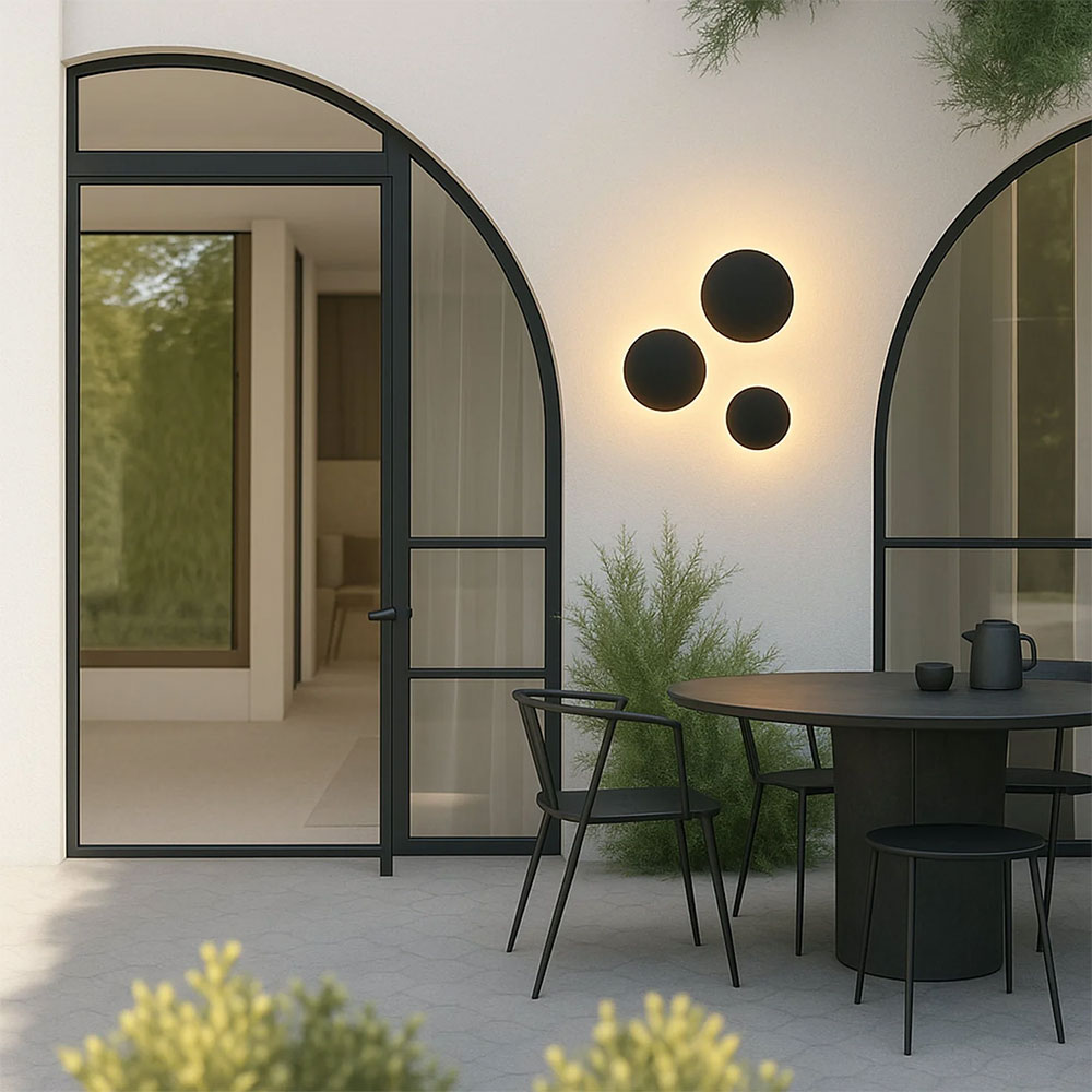 Orlan 180mm LED Colour-Shifting Disc Wall Sconce Black Medium - LLOL04