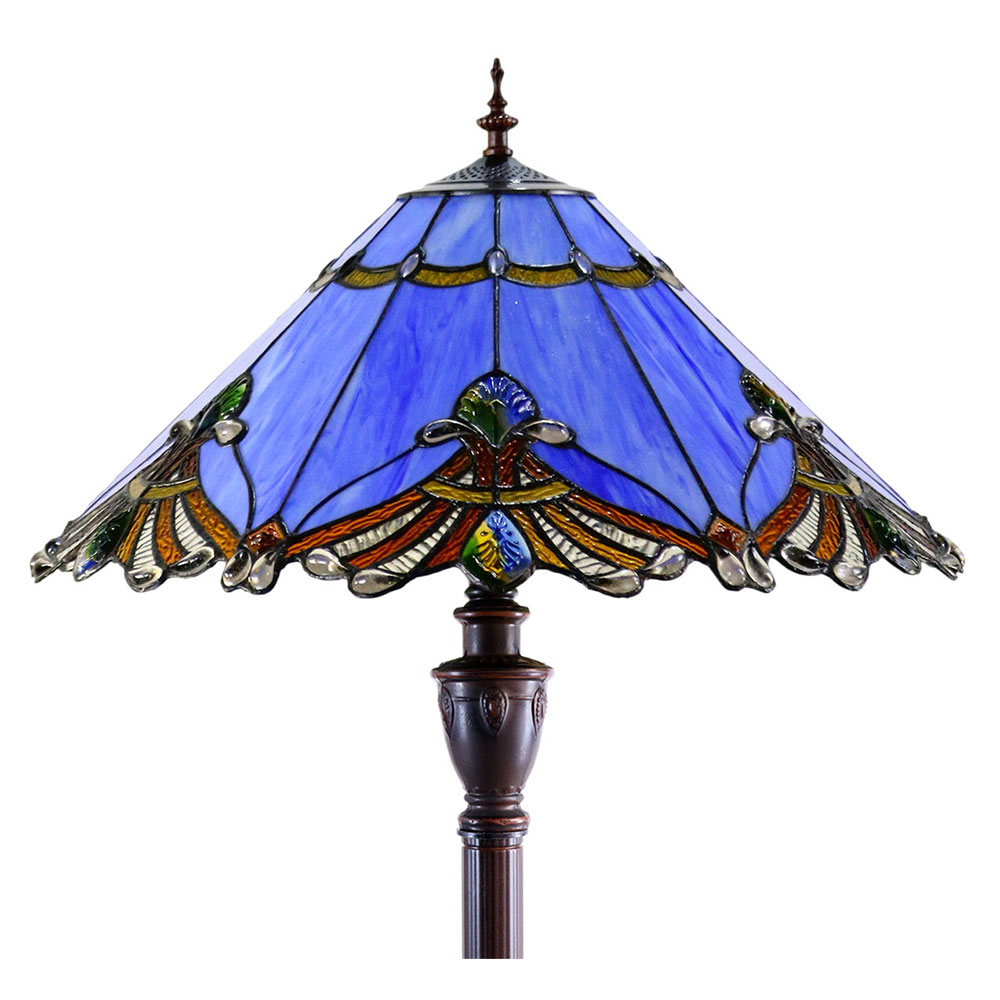 Benita Tiffany Periwinkle Floor Lamp - TL-F201072P-KG