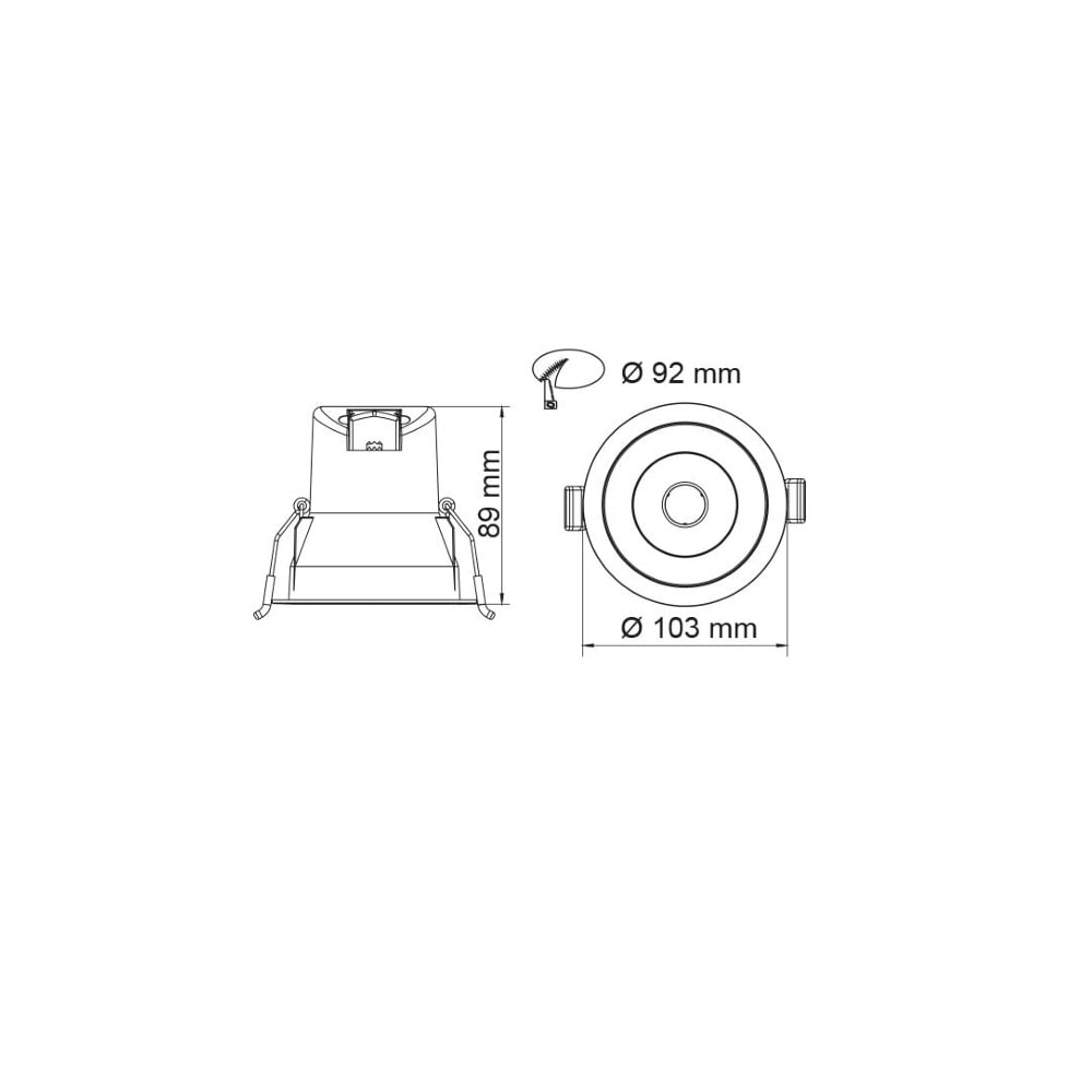 Coolum PLUS 9W LED rippleSHIELD Dimmable Downlight White / Tri-Colour