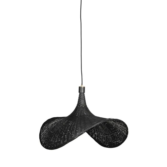 Modern Medium Straw Hat Ceiling Light Black - ROSANNA-70 Black