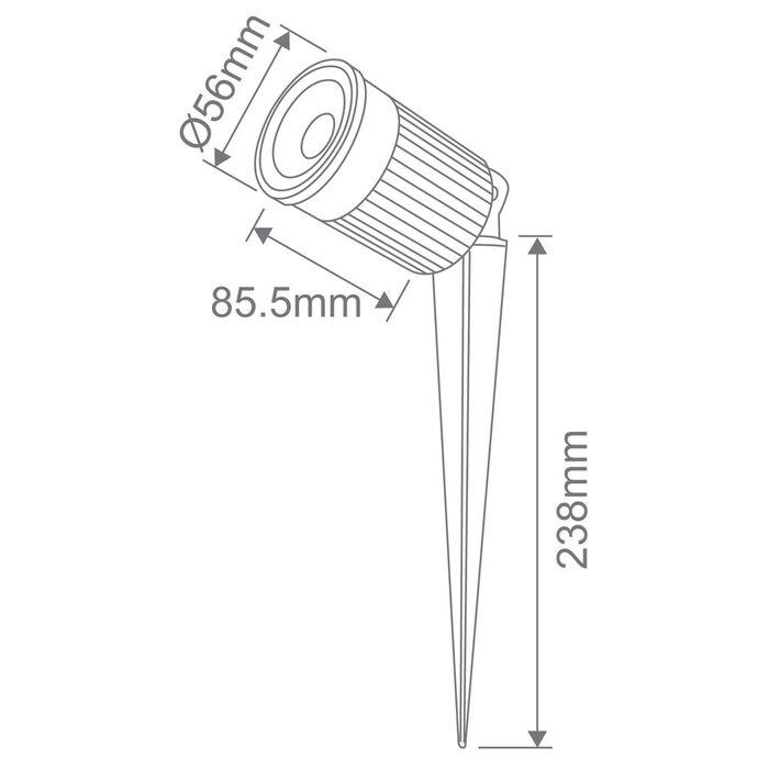 Cavo 7W 12~24V AC / DC Adjustable LED Spike Light Matt Black / Warm Wh