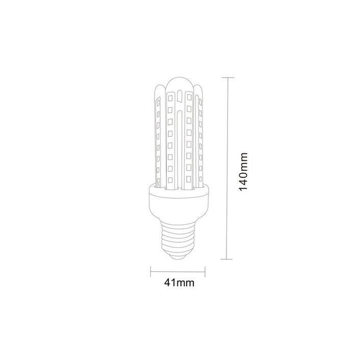 Tubular 3U 12V AC / DC 9W ES LED Globe Warm White - 3U001