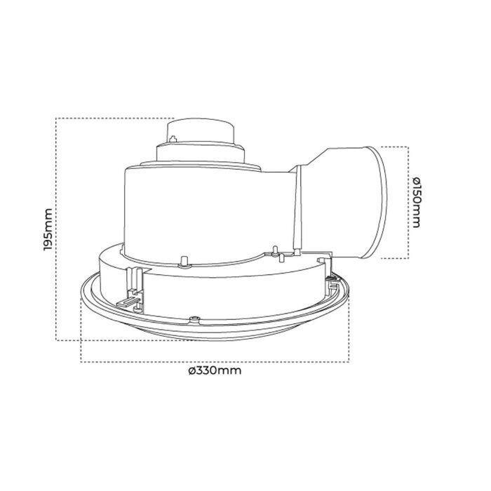 Eclipse 290mm Round Exhaust Fan White - ECLIPSE/290/WH/RD