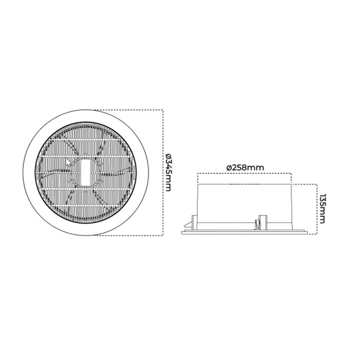 Proton 250mm Round Exhaust Fan White - PROTON/250/WH