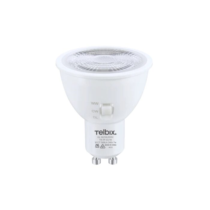 LED GU10 7W 240V Globe Tri-Colour - GL GU10LED3C