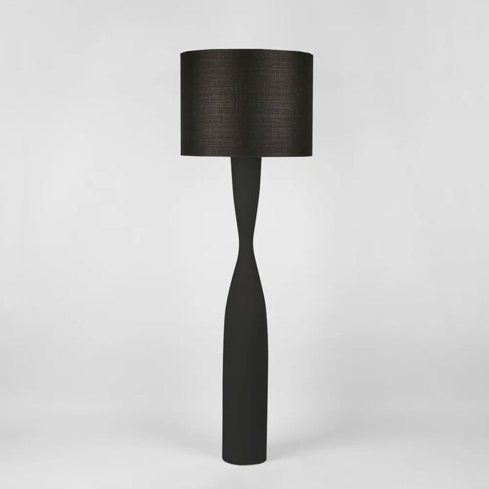 Callum Floor Lamp Black With Black Shade - KITMRDLMP0030B