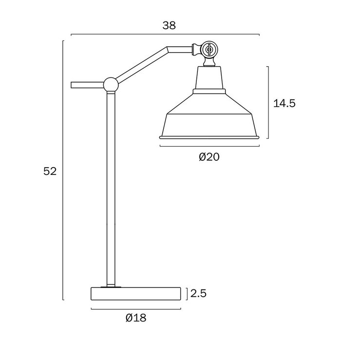 Kylan 20 Table Lamp Black - KYLAN TL20-BK