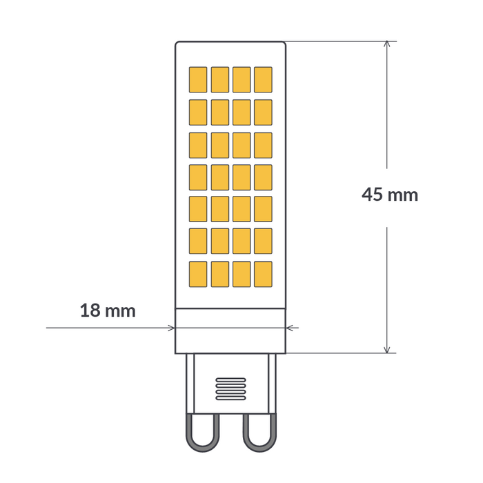 G9 LED 5W Dimmable / Warm White - C5G9-G9-C-27K