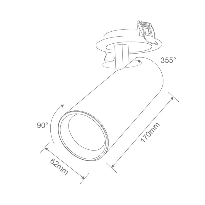 Thor-Pro-15-Rec Dimmable LED Recessed Spotlight White / Tri-Colour - 5